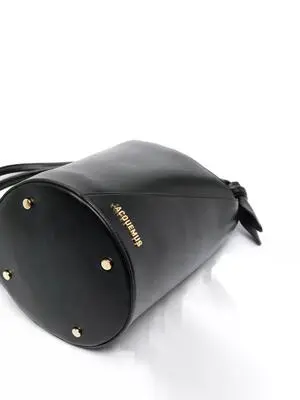 Jacquemus Le Petit Tourni Leather Bucket Bag - Black
