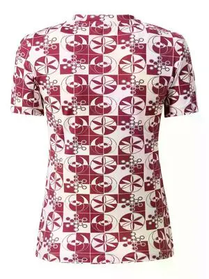 La DoubleJ Geometric-pattern Print T-shirt - Red