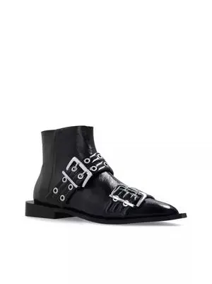 GANNI Eyelet-detailing Biker Boots