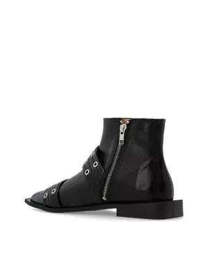 GANNI Eyelet-detailing Biker Boots