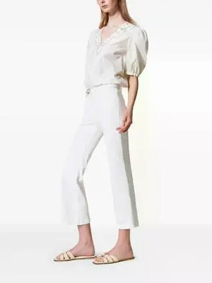 TWINSET Belted Trousers With Logo Buckle