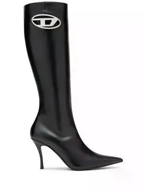 DIESEL® D-venus Logo-plaque Leather Boots