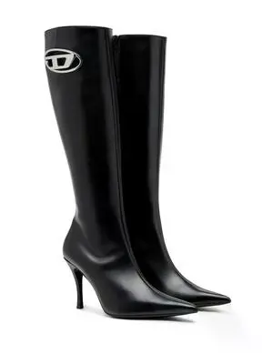 DIESEL® D-venus Logo-plaque Leather Boots