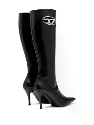 DIESEL® D-venus Logo-plaque Leather Boots