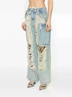 DARKPARK Vivi Distressed Wide-leg Jeans