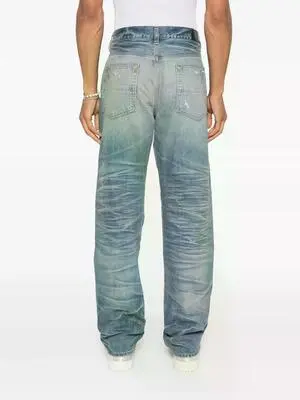 Amiri Distressed Straight-leg Jeans - Blue
