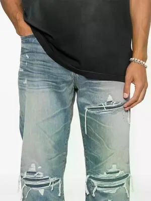Amiri Distressed Straight-leg Jeans - Blue