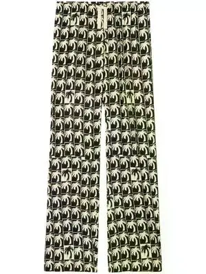 Palm Angels Palm-tree Print Wide-leg Trousers - Black