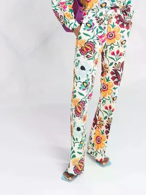 La DoubleJ Graphic-print Flared Trousers