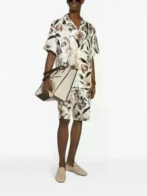 Dolce & Gabbana Floral-print Silk Shorts - White