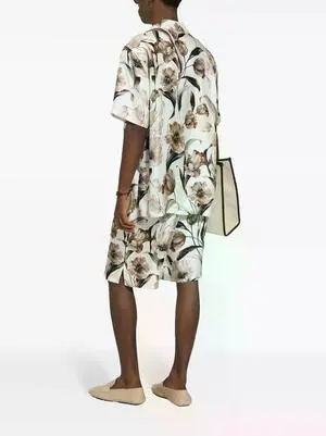 Dolce & Gabbana Floral-print Silk Shorts - White