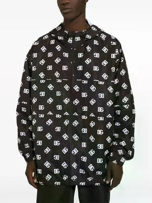 Dolce & Gabbana Monogram Print Hooded Jacket