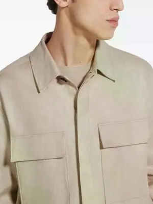Zegna Chest-pockets Linen Shirt - Neutrals