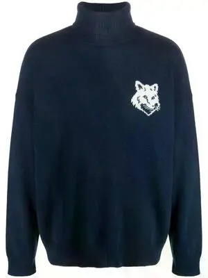 Maison Kitsuné Intarsia-knit Fox-head Wool Jumper