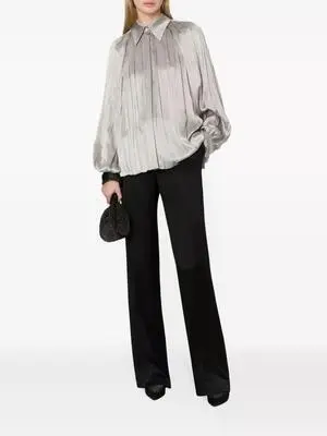 Alberta Ferretti Pleated Satin Shirt