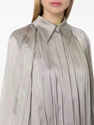 Alberta Ferretti Pleated Satin Shirt