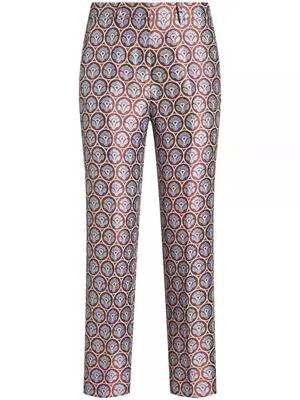Etro Floral-jacquard Cigarette Trousers