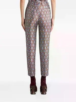 Etro Floral-jacquard Cigarette Trousers