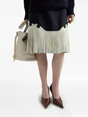 Prada Fringed Rush-stitch Midi Skirt