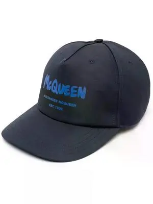 Alexander McQueen Graffiti-print Baseball Cap - Blue