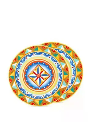 Dolce & Gabbana 2 Piece Fine Porcelain Dinner Plate Set