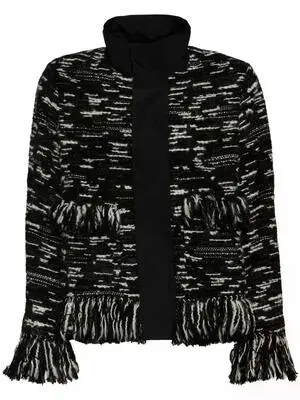 Sacai Fringed-edge Knitted Jacket