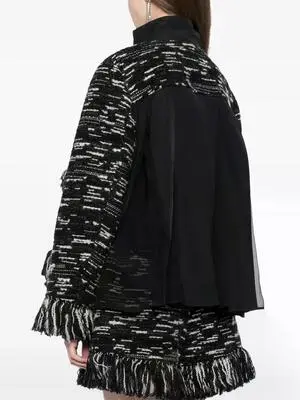 Sacai Fringed-edge Knitted Jacket