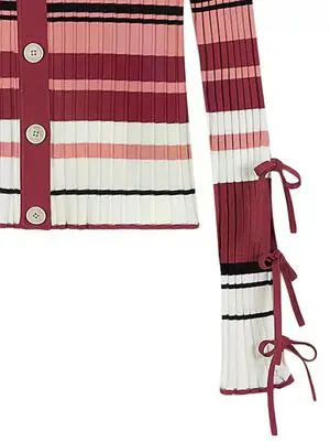 Ports 1961 Striped Bow-detailing Cardigan - Red