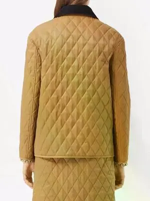 Burberry Diamond-quilted Jacket With Corduroy Collar