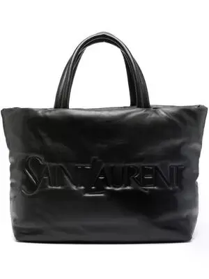 Saint Laurent Logo-debossed Leather Tote Bag
