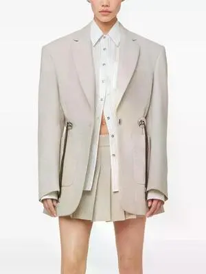 Rabanne Mottled Wool Blazer - Neutrals