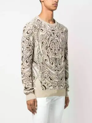 Philipp Plein Paisley Print Cashmere-silk Jumper