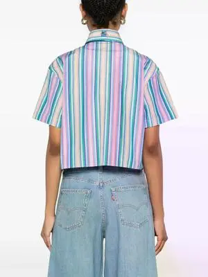 Etro Striped Cropped Button-down Shirt