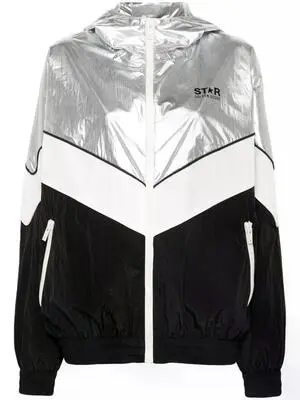 GOLDEN GOOSE Letizia Hooded Windbreaker Jacket - Silver
