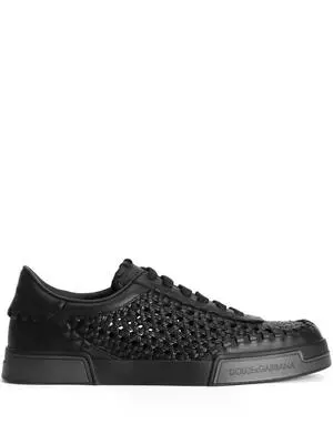 Dolce & Gabbana Mesh-panelling Leather Sneakers