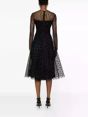 NISSA Polka-dot Glitter-embellished Tulle Dress
