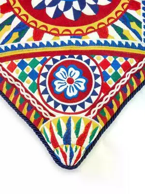 Dolce & Gabbana Embroidered Carretto-print Cushion
