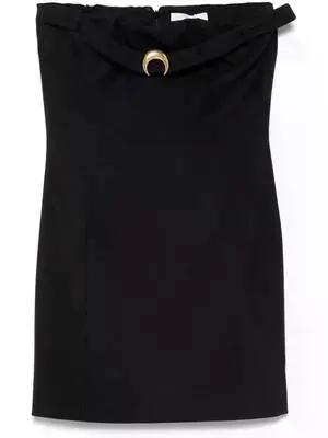 MARINE SERRE Twill Mini Dress With Logo Plaque