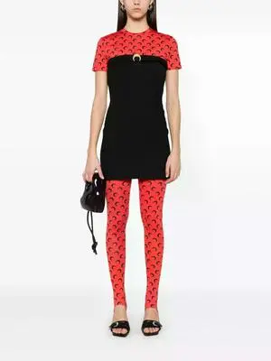 MARINE SERRE Twill Mini Dress With Logo Plaque