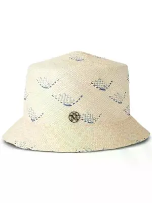 MAISON MICHEL Arsene Straw Cloche Hat - Neutrals