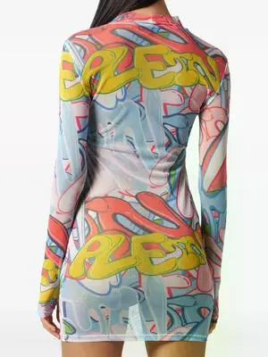 Philipp Plein Bombing Graffiti-print Mini Dress
