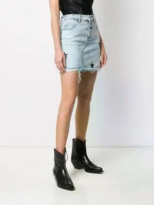 Amiri Star Patch Denim Skirt