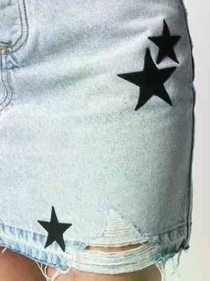 Amiri Star Patch Denim Skirt