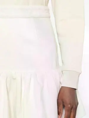 PATOU Ruffled Denim Miniskirt - Neutrals