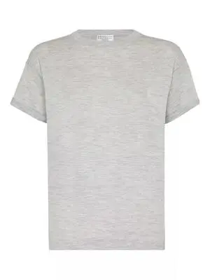 Brunello Cucinelli Crewneck T-shirt With Turn-up Cuffs - Grey