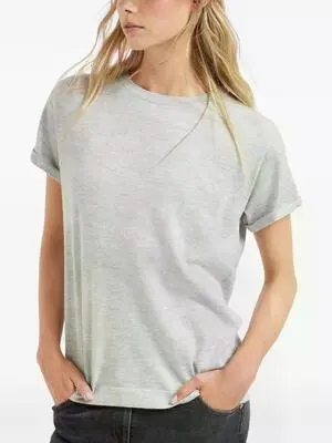 Brunello Cucinelli Crewneck T-shirt With Turn-up Cuffs - Grey