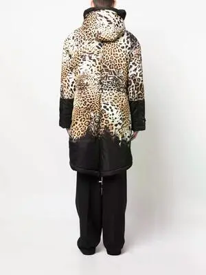 Roberto Cavalli Animal-print Padded Hooded Coat