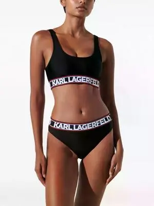 Karl Lagerfeld Logo Waistband Bikini Bottoms