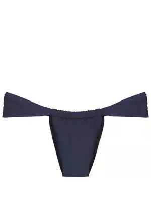 AMIR SLAMA Gathered Low-waisted Bikini Bottoms - Blue
