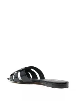 Saint Laurent Tribute Flat Sandals - Black